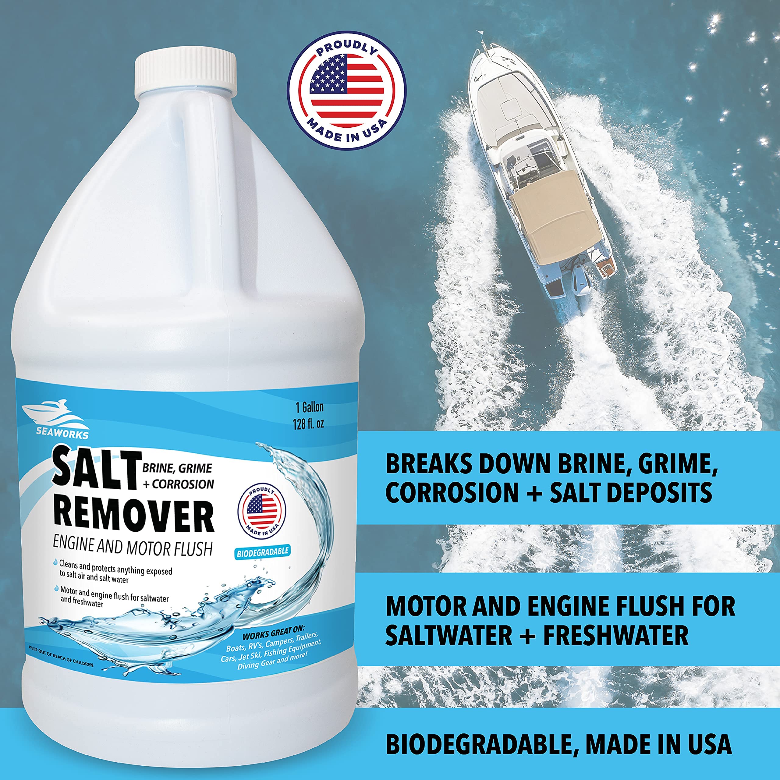 Bottle Salt Remover Engine and Motor Flush, 128 Fl Oz – seaworkspro